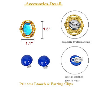 Wiggy Mermaid Blonde Wavy Princess Wig for Adult, Long Golden Cosplay Wig + Crown Brooch Earrings Accessories + Wig Cap for Halloween Costume Party