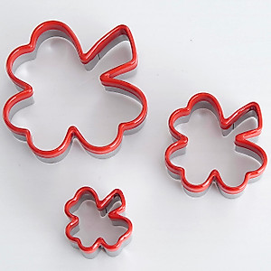 3 Pcs Clover Cookie Cutter Set 4.1" 3" 1.8", St. Patrick's Day Irish Shamrock Holiday Stainless Steel Cookie Cutter, Coated with Soft PVC for Protection