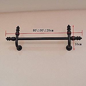 PIBM Stylish Simplicity Shelf Wall Mounted Floating Rack Wooden Industrial Style Shelf Iron Art Hanger Clothing Store Living Room Hotel The Mall,8 Sizes, a , Length x Height 80x60cm