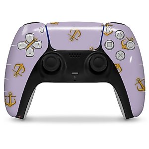WraptorSkinz Skin Wrap compatible with Sony PS5 DualSense Controller Anchors Away Lavender (CONTROLLER NOT INCLUDED)