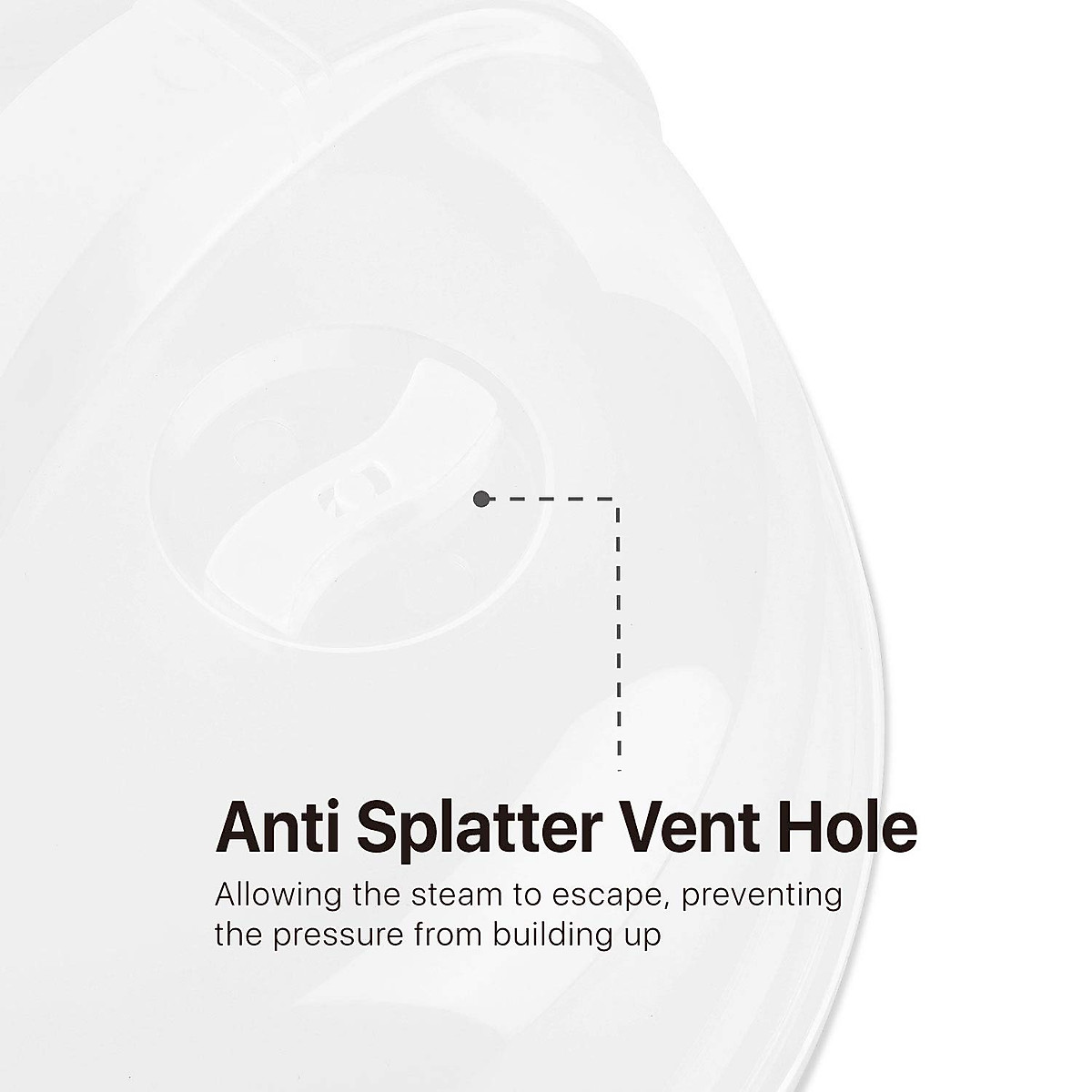 Flexzion Microwave Cover for Food, 12 Inch Plate Cover, BPA Free Plastic Food Cover, Transparent Anti-Splatter Cover Guard, with Adjustable Steam Vent Hole, Dishwasher Safe, Easy Grip Handle