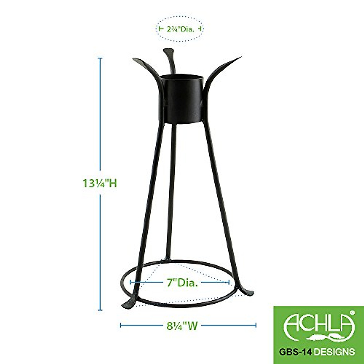 Achla Designs GBS-14 Trestle II Gazing Globe Ball Stand, 13 1/2-in H, Black