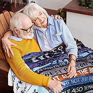 to My Husband Gift Blanket from Wife, I Love You, Husband Gift for Husband Blanket Throw for Christmas Birthday Valentine's Day Soft Bed Flannel Blanket 50x60in