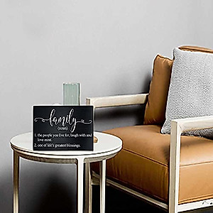 Maoerzai Family Inspirational Quotes Wall Art, Wooden Box Sign Home Wall Decoration, Rustic Farmhouse Bedroom Living Room Office Tabletop Wall Art Decor. (8 X 6 X 1.2 inch, Black - Family-3)
