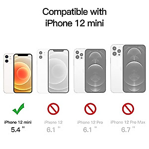 JETech Magnetic Case for iPhone 12 Mini 5.4-Inch Compatible with MagSafe Wireless Charging, Shockproof Phone Bumper Cover, Anti-Scratch Clear Back (Clear)