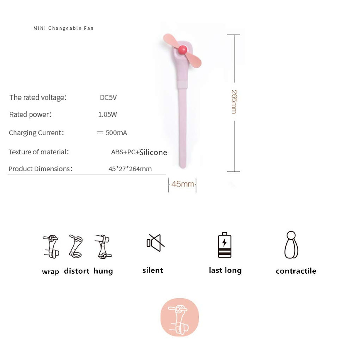 CYOIDAI Woman Man Boy Girl Mini Handheld Stroller Fan,500mAh Personal Portable Baby Car Seat Fan with Flexible Tripod Fix Clip on Stroller,USB or Battery Powered Rechargeable Desk Fan (Green)