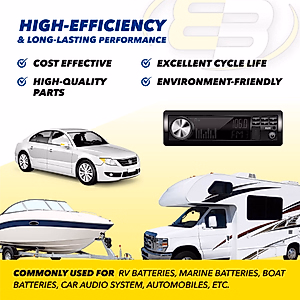 Exell Battery 4 Gauge Interconnecting Copper Cable, 6-Inch Length with 5/16-Inch Lugs (Red)