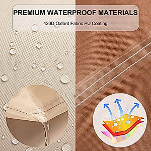 CHENGWEI Outdoor Swing Cover 3 Triple Seater Waterproof Patio Swing Canopy Cover,Porch Swing Covers Replacement Hammock Cover 2 Seater Garden Furniture Swing Chair Protector Cover(86"*48"*67")