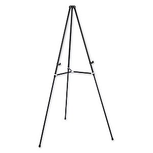 Quartet Easel, Aluminum, Lightweight, Telescoping, 66" Max. Height, Supports 25 lbs, Black (51E)