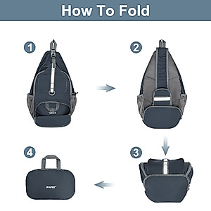 G4Free Packable Sling Backpack, Small Crossbody Sling Bag Travel Hiking Daypack Casual Foldable Shoulder Chest Bag