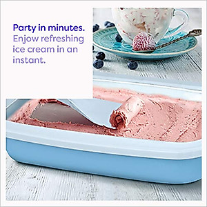 Klee 3-Piece Instant Ice Cream Maker Pan with Ice Cream Spade, Scraper and Recipes