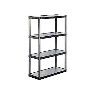 BLACK+DECKER Shelving Unit, Medium Duty Storage Shelving Unit, Garage Organizer, Indoor and Outdoor, Black (1-Pack, 14"x34")