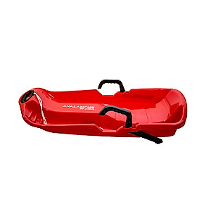 Avalanche Brands | Downhill Kids Snow Sled with Brakes | Red | Safe for All Ages