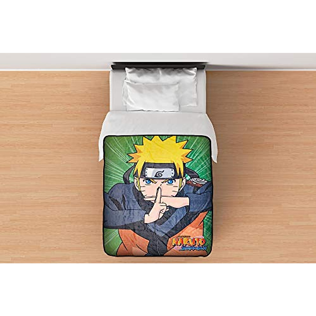 JUST FUNKY Naruto Shippuden Naruto Uzumaki Character Fleece Throw Blanket | Features Naruto Performing A Jutsu Attack | 60 x 45 Inches