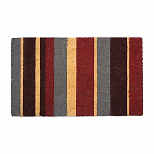 DII Colorful Design Natural Coir Doormat, 18x30, Multi Stripe