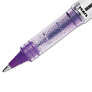 uni-ball Vision Elite Stick Roller Ball Pens, Bold Point, Purple Ink, 6 Pens