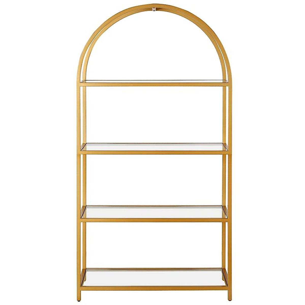 Garrett 62'' Tall Rectangular Bookcase in Brass