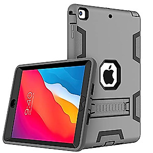 TOPSKY Case Compatible with iPad Air 1st Generation/A1474/A1475/A1476 9.7 inch, Shockproof Built in Kickstand Protective Cover Cases for iPad A1474/A1475/A1476,Grey Black