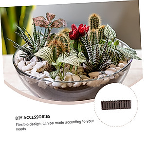 Happyyami Mini Wood Picket Fence Rustic Christmas Decor Mini Plants Border Fencing Garden Fence No Dig Fence Brown Outdoor Christmas Decorations Miniature Fence Fairy Child Flower Bed Wooden