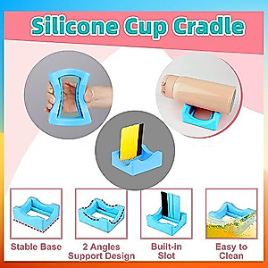 Pinch Tumbler Perfect Clamp Grip Tool,Sublimation Tumblers Pinch 20 Oz,Sublimation Blanks Tumblers Skinny Straight with Heat Tape(Peachpuff) (Peachpuff&Blue 2.0)