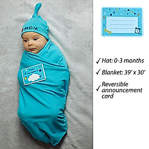Life of Joy Matching Mommy Labor Delivery Robe, Swaddle, Hat Complete Set (as1, alpha, s, m, regular, regular, Mint)