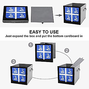 Coat of Arms of Martinique Canvas Collapsible Storage Bins Cube Organizer Baskets with Handles for Home Office Car