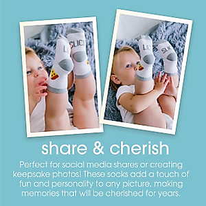 Pearhead Unisex Dad and Baby, Daddy + Me Pizza Slice Socks, One Size