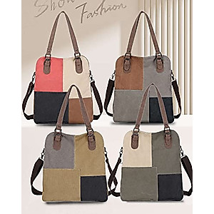 Women Canvas Handbags Shoulder Bag Large Hobo Bags Tote Bag Satchel Handle Bag Crossbody Bag (Color-03)