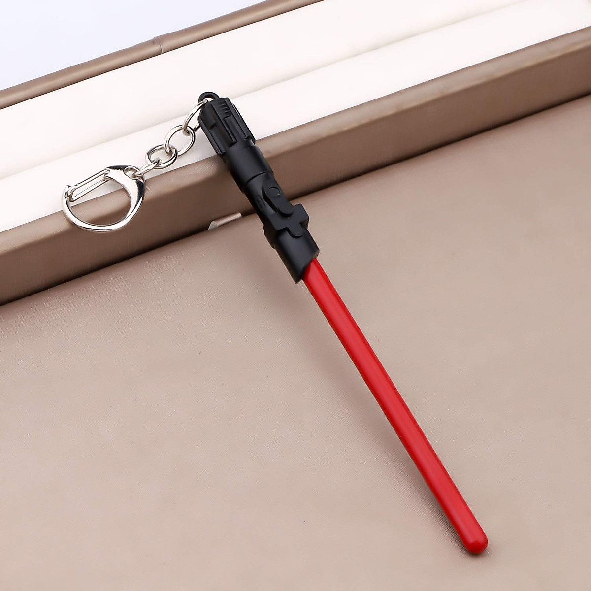 FAADBUK Wars Lover Gift Wars Darth Vader Lightsaber Keychain Wars Cosplay Gifts for Friend Family (Red with Black K-S)
