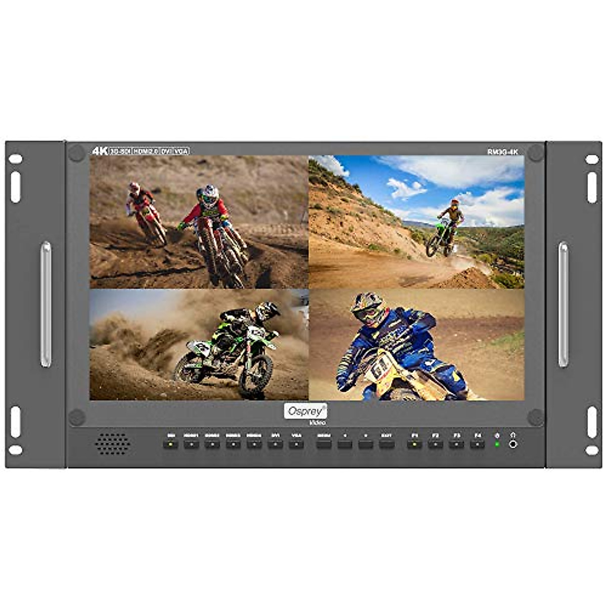 Osprey Video 4K 3G-SDI, HDMI2.0, DVI, VGA 15.6" Rack Field Monitor, Tally, RM3G-4K