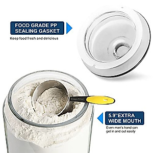 Daitouge 1.5 Gallon Glass Jars with Lids, Large Glass Storage Jars Set of 2, Heavy Duty Glass Canisters for Kitchen, Perfect for Flour, Sugar, Rice, Pasta, Beans, Cookies