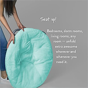 Urban Shop Faux Fur Saucer Chair, Aqua Blue