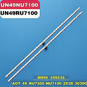 HABITZ LED Strip 38leds Compatible with Samsung UE49NU7120 49NU7100 AOT_49_NU7300_NU7100_2X38_3030C BN61-15483A LM41-00557A UE49NU7140 UE49NU7100