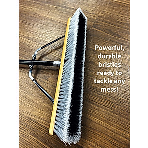 American Select Tubing Pbma24004-2 Heavy Duty 24" Multi-Surface Push Broom with Silver/Black Handle (2 Pack)