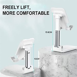 ChashenHa-Cell Phone Stand，Desktop Phone Stand ，Portable Folding Phone Stand, Foldable and Angle-Adjustable Height-elevating Holder, Suitable for All Smartphones and iPhones，（White）-2