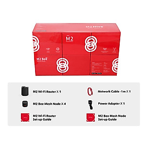 Mercku WiFi Router for Wireless Internet & Mesh Wi-Fi System 5 Pack up to 5,000 Sq. Ft. Wi-Fi Mesh Network System - M2 Hive App/Website Control Can Add More M2 Routers