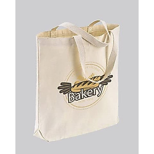 TBF 12-Pack Heavy Duty Sturdy Canvas Tote Bags with Handles - Reusable Natural Grocery Shopping Bags Blank Cloth Fabric for DIY, Crafts - 15x15x3