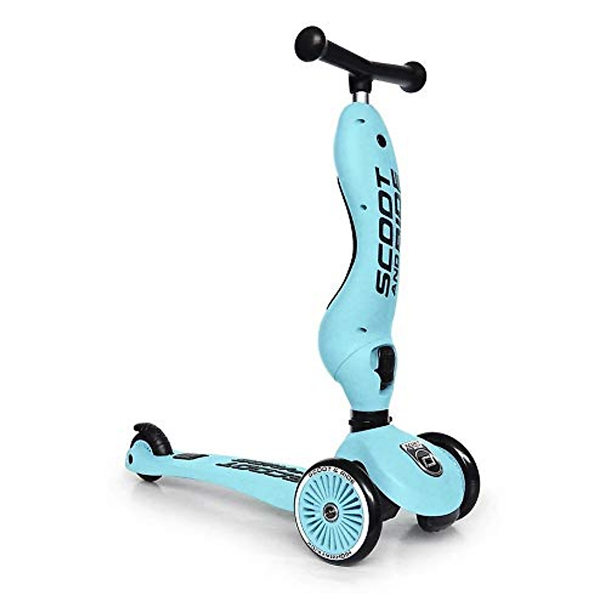 Scoot & Ride - Highwaykick 1 Children Adjustable Seated or Standing 2-in-1 Scooter Including Safety Pads (Blueberry) - for Ages 1-5