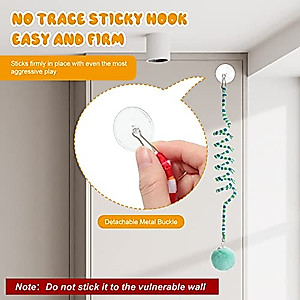 Woanger 4 Pcs Cat Spring Toys Hanging Cat Toy Hanging Door Interactive Cat Toys Cat Ball Toys with Bell Long Tail Stretchable Soft Plush Cat Teaser Toy for Kitten Chase Play and Kill Time, Gradient