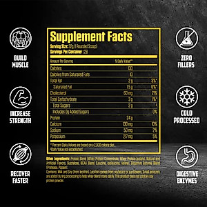 100% Whey Protein Powder | #1 Rated w/ 24g Protein, Digestive Enzymes, 0 Added Sugar or Fillers, Isolate + Concentrate | Build Muscle, Recover Quicker (Gluten Free, Keto Friendly) - Cinnamon Crunch