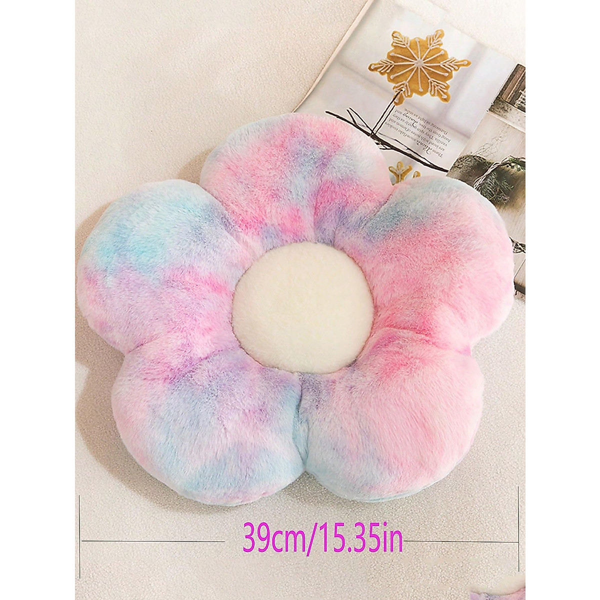 QWINEE Plush Pet Cat Bed Tie Dye Flower Design Cat Bed Warm Soft Dog Bed Mat Cosy Sleeping Bed for Small Medium Dog Puppy Kitten Kitty Coral Pink one-size