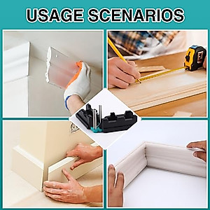 2 in 1 Mitre Measuring Cutting Tool- Miter Saw Protractor Measuring and Sawing Mitre Angles Cutting Tool Corner Clamp 85-180°Angle Measuring Tool for Home Improvement Carpentry Work