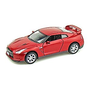 KiNSMART 2009 Nissan GT-R R35 Red 5" 1:36 Scale Die Cast Metal Model Toy Car w/ Pullback Action