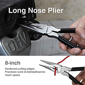 Amazon Basics Plier Tools, Set of 4, Black,silver