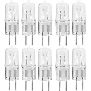 120V G5.3 Light Bulb 10 Pack Halogen Replacement Electric Oil Warmer Bulb Clear Lens Dimmable JCD 50 Watt 120 Volt Replacement Candle Warmer Oven Microwave Oil Aromatherapy Lamp Incense Lighting 2 Pin