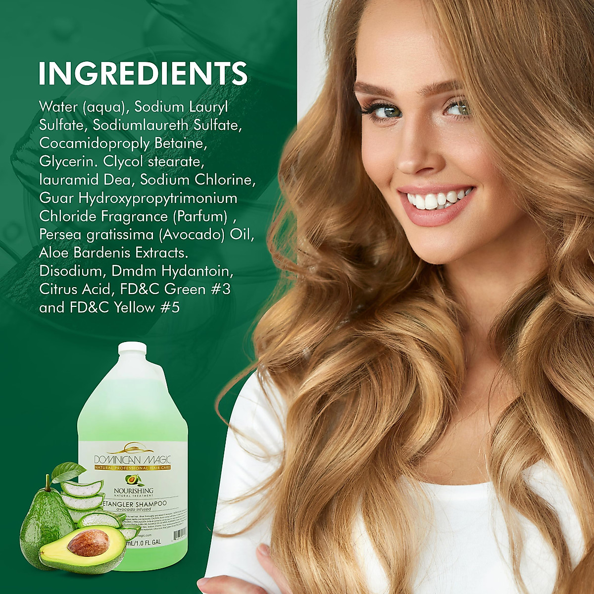 Dominican Magic Detangler Avocado Conditioner - Hair Conditioner for Women, All Natural Hydrating Conditioner, Coconut Infused Suitable for All Hair Types, 1 Gal