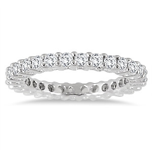 SZUL 1 Carat TW Diamond Eternity Band in 10K White Gold