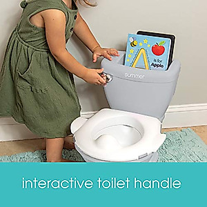 Summer My Size Potty with Transition Ring & Storage, Grey - Realistic Potty Training Toilet - Features Interactive Toilet Handle, Removable Potty Topper and Pot, Wipe Compartment, and Splash Guard