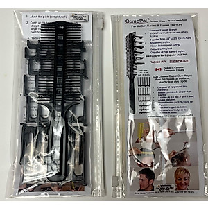 CombPal Scissor Clipper Over Comb Hair Cutting Tool - Barber DIY Home Hair Trimming Guide Comb Set (Classic Set, Black)