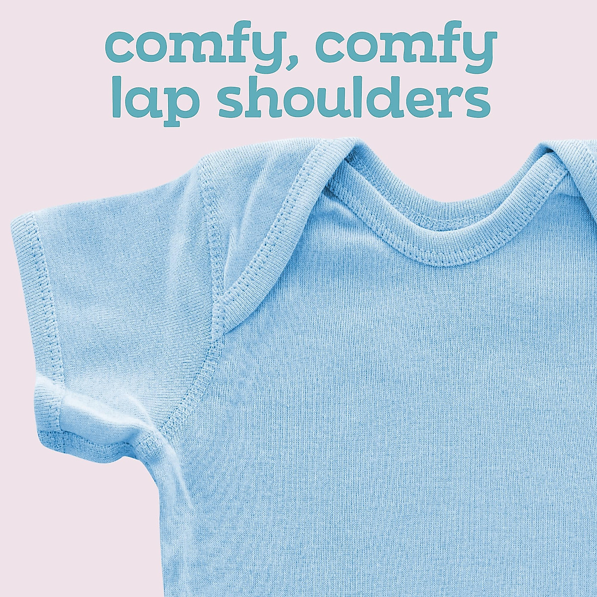 Apericots Super Soft Cotton Blank Plain Comfy Baby Short Sleeve Bodysuit, Light Blue, Newborn